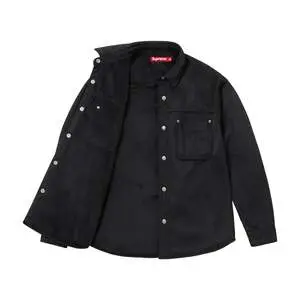 Supreme Faux Suede Snap Shirt - Black