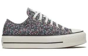 CONVERSE Chuck Taylor All Star Platform Low Vintage Floral Sneakers - Black