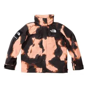 Supreme X The North Face Bleached Denim Print Mountain Jacket - Beige/black