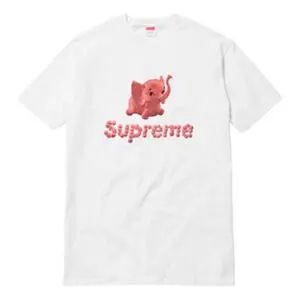 Supreme Elephant Tee Small Printing Short Sleeve - White