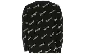 Balenciaga All Over Script Logo Knit Sweater