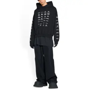 Balenciaga Archives Logos Hoodie - Black