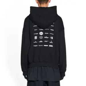 Balenciaga Archives Logos Hoodie - Black