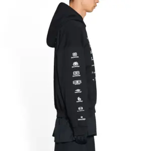 Balenciaga Archives Logos Hoodie - Black