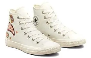 CONVERSE Chuck Taylor All Star High Top Sneakers With Paisley Embroidery - White/red