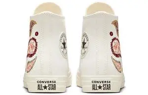 CONVERSE Chuck Taylor All Star High Top Sneakers With Paisley Embroidery - White/red