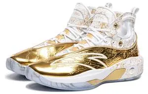 ANTA Klay Thompson 'gold Blooded' High-top Athletic Sneakers - White/gold