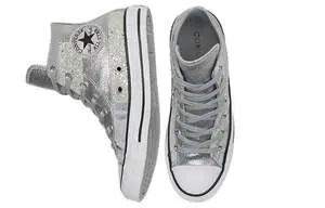 CONVERSE Chuck Taylor All Star High Top Sneakers With Glitter Accents - Grey