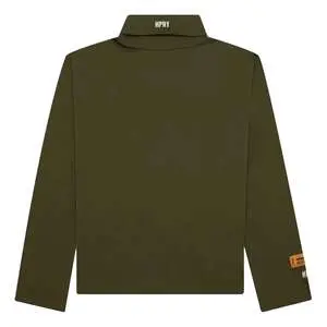 Heron Preston Ss23 Logo Patch Rollneck Long-sleeve T-shirt 'dark Olive - Olive Green