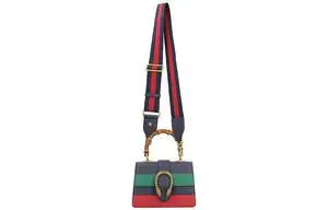 Gucci Dionysus Tiger Head Bamboo Stripe Leather Handbag