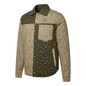 PUMA Paisley Woven Reversible Shacke Shirt 'tan Green - Tan/green