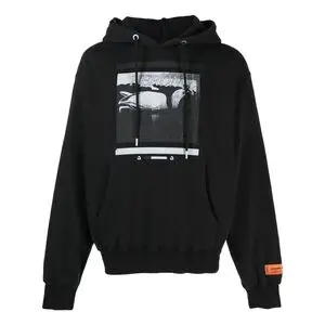Heron Preston Graphic Print Hoodie - Black