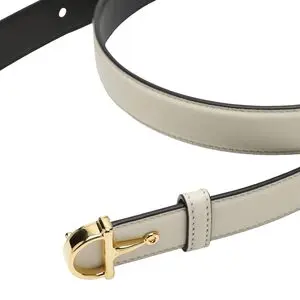 Gucci Leather Belt With Half-horsebit Buckle - White