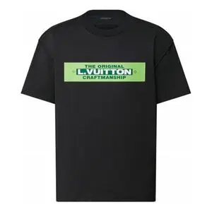 LOUIS VUITTON Ss22 Solid Color Alphabet Printing Short Sleeve - Black