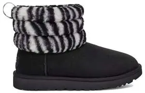 UGG Fluff Mini Quilted Leopard Zebra Boots
