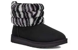 UGG Fluff Mini Quilted Leopard Zebra Boots