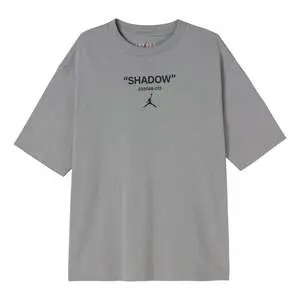 JORDAN Solid Color Logo Alphabet Round Neck Short Sleeve Gray - Default Color
