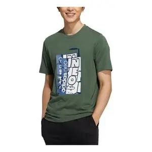 Adidas Neo Ssfv5 Tee3 Printing Sports Round Neck Short Sleeve - Green
