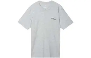 Nike Back Graffiti Funny Pattern Printing Round Neck Short Sleeve Light Grey T-shirt