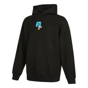 PUMA Graphic Logo Oversized Hoodie - Black