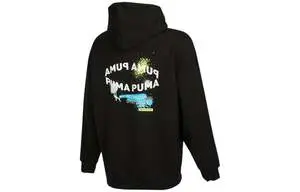 PUMA Graphic Logo Oversized Hoodie - Black