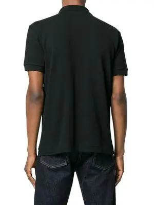 Play Comme Des Garcon Ss25 Heart-patch Polo Shirt - Black
