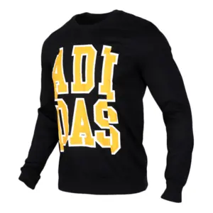 Adidas Neo Large Logo Printing Round Neck Pullover - Black