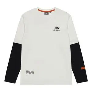 NEW BALANCE Colorblock Long Sleeve Pullover - White