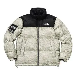 Supreme The North Face Paper Print Nuptse Jacket - Grey
