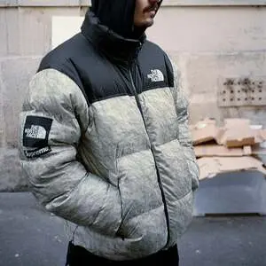 Supreme The North Face Paper Print Nuptse Jacket
