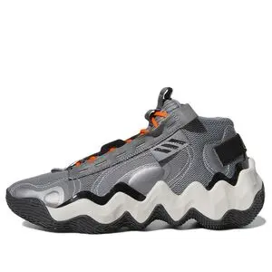 Adidas X Candace Parker Exhibit B Mid Sneakers - Grey Three/core Black/impact Orange