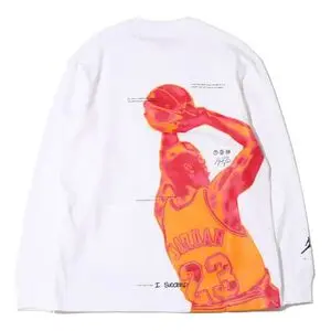 JORDAN Casual Sports Breathable Long Sleeves White T-shirt - Default Color