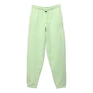 Nike Lab Collection Embroidered Logo Solid Color Fleece Lined Sports Bundle Feet Pants - Green