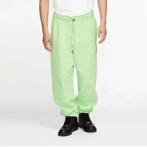 Nike Lab Collection Embroidered Logo Solid Color Fleece Lined Sports Bundle Feet Pants - Green