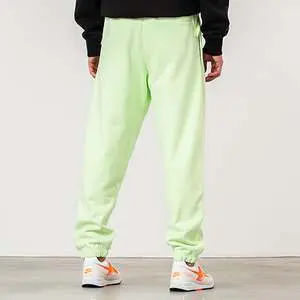 Nike Lab Collection Embroidered Logo Solid Color Fleece Lined Sports Bundle Feet Pants - Green