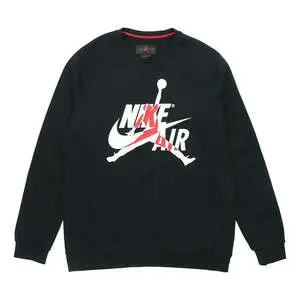 Nike Jordan Air Flying Print Knit Pullover - Black