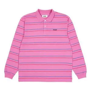 PALACE Stripe Loose Long Sleeves Polo Shirt