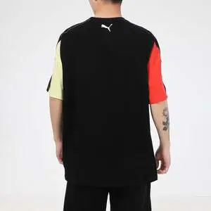 PUMA Decor8 Colorblock Logo Printing Sports Short Sleeve
