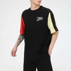 PUMA Decor8 Colorblock Logo Printing Sports Short Sleeve