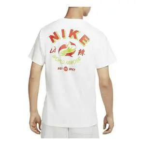 Nike Logo Printing Sports Short Sleeve White T-shirt - Multi-color