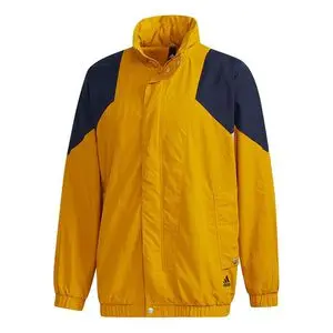 Adidas Colorblock Alphabet Printing Casual Jacket - Gold