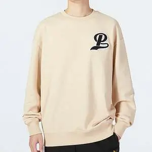 PUMA Team Crew Logo Sweatshirt - Beige/black