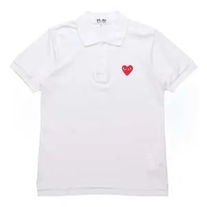 Play Comme Des Garcon Polo Shirt With Emblem Detail - White
