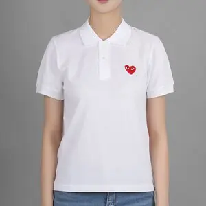 Play Comme Des Garcon Polo Shirt With Emblem Detail - White
