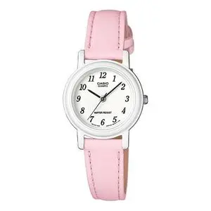 Casio Quartz Leather Strap Watch - Light Pink
