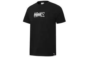PUMA Intl Tee Subject Printing Round Neck Short Sleeve Black
