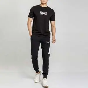 PUMA Intl Tee Subject Printing Round Neck Short Sleeve Black