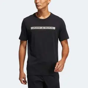 Adidas Alphabet Pattern Printing Round Neck Short Sleeve Black