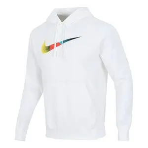 Nike Pullover Hoodie With Graphic Swoosh Logo - White