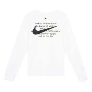 Nike Double Swoosh Crewneck Long Sleeve Shirt - White